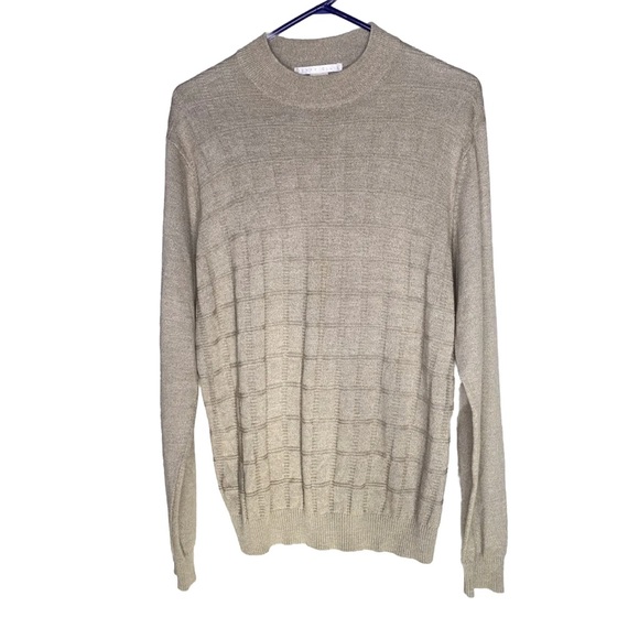 Perry Ellis | Sweaters | Perry Ellis Beige Ribbed Silk Blend Pullover ...